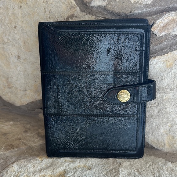 Coach | Bags | Coach Patent Leather Black Organizer Planner Passport ...